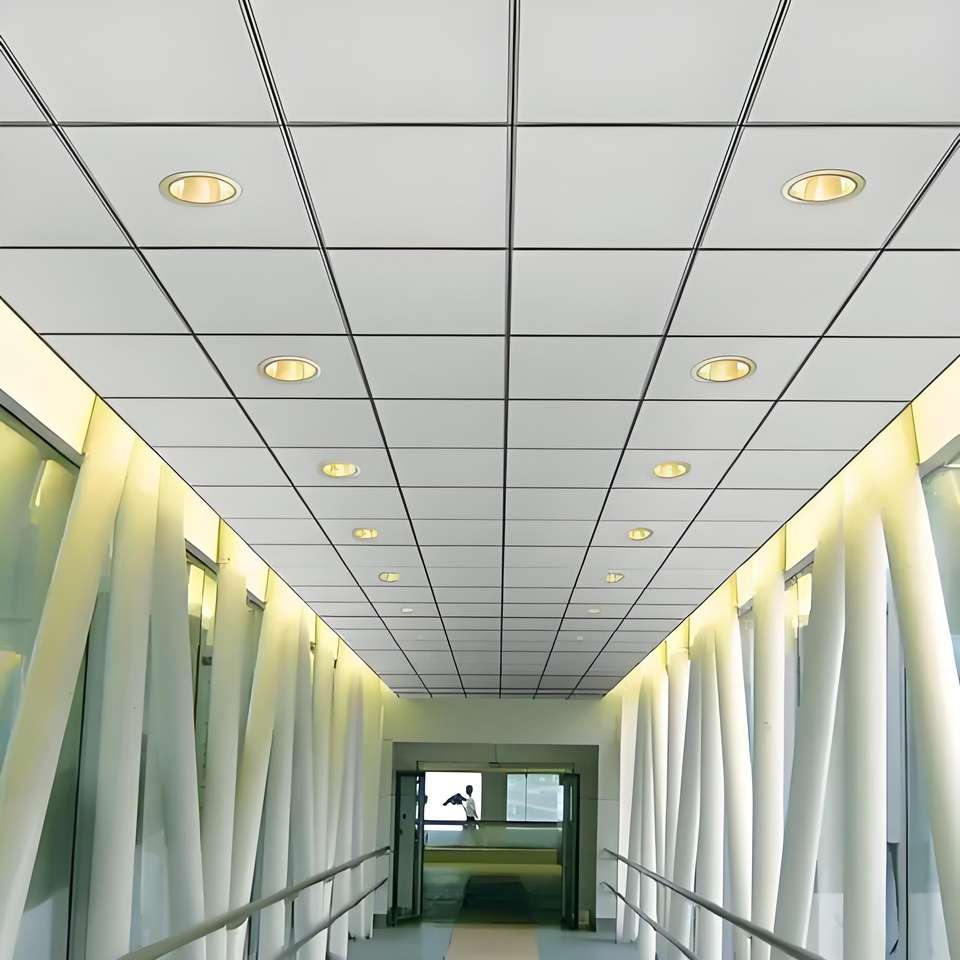 595x595 585x585 Fireproof Aluminum Drop Ceil Panel Metal Suspended ...