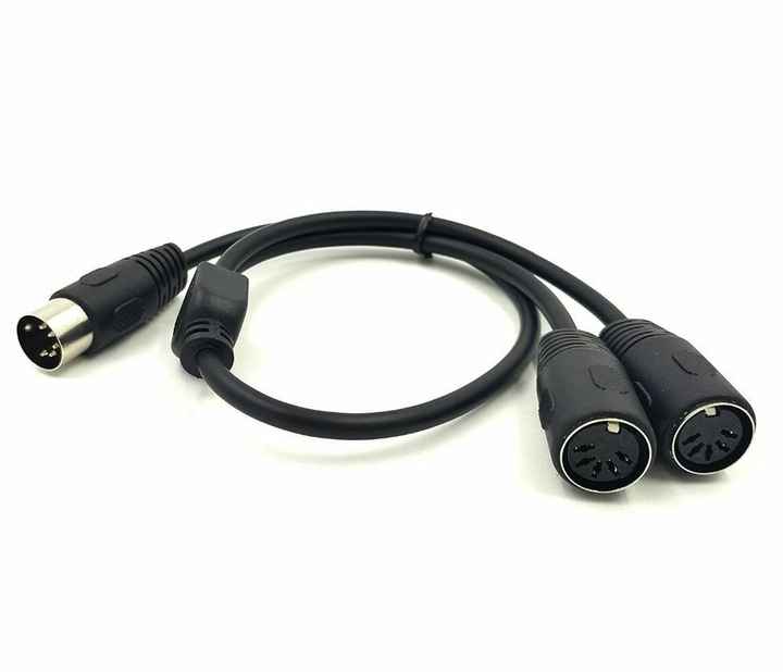 MIDI DIN 5 PIN Splitter Y Adapter Cable Male to Dual Female Extension ...