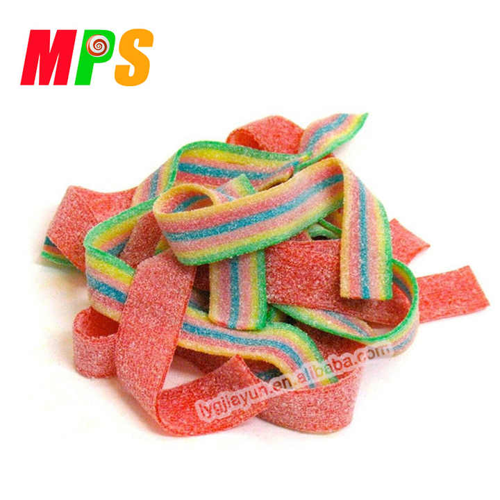 Sour Belts Strips - Colorful Coated Sugar Yummy Gummy Candy
