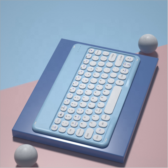 2026 Mini Portable Wireless Rechargeable Keyboard Round Keys Bluetooth ...
