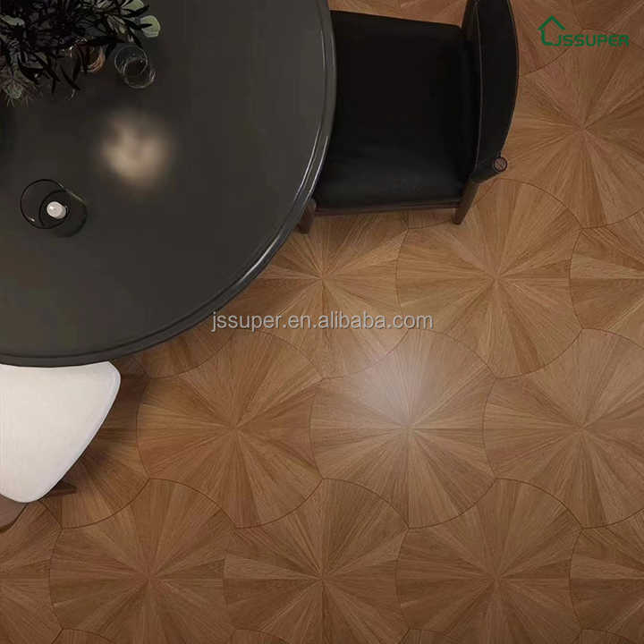 Shaped Wood Grain Solid Wood Flooring - Lotus Leaf Parquet