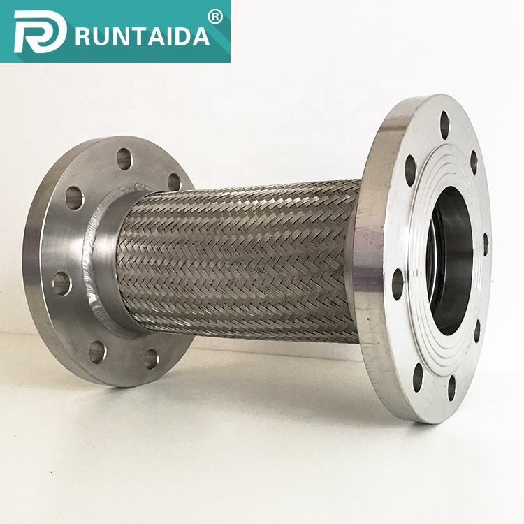 DN200 PN16 Stainless Steel 304 Braided Flexible Flange Hose