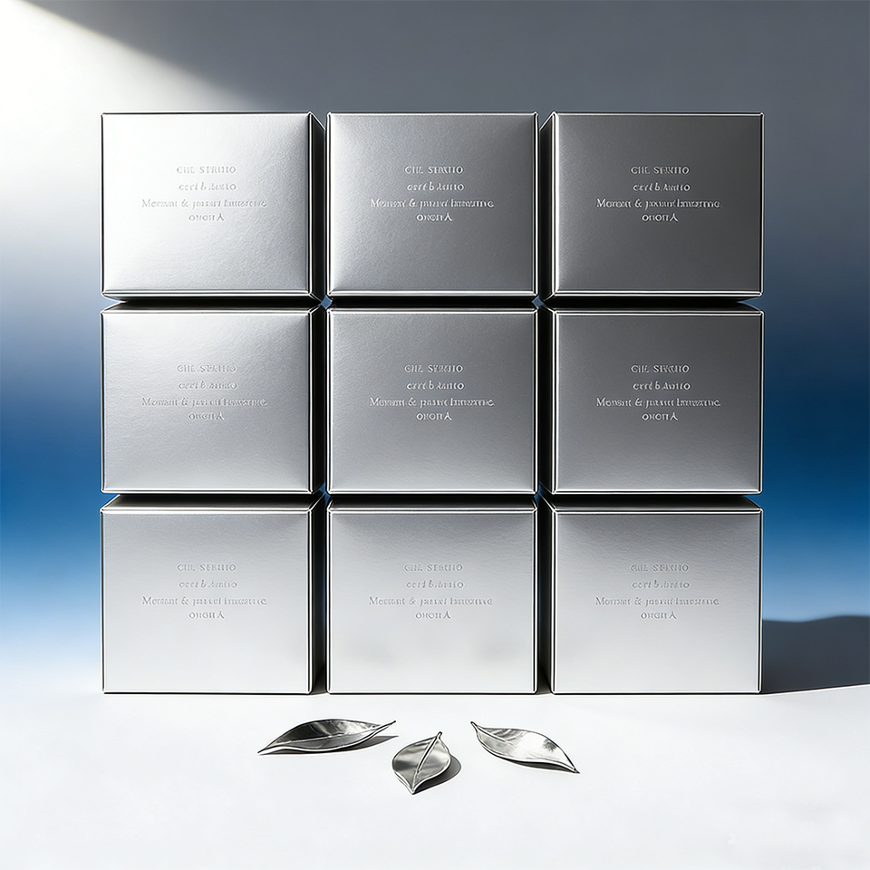 Manufacture Custom Silver Foil Eye Cream Silver Card Box - Metallic ...