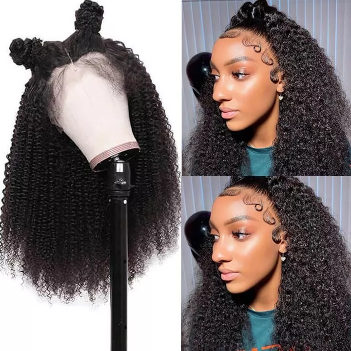 360 Full HD Lace Afro Kinky Curly Human Hair Wig for Black Women