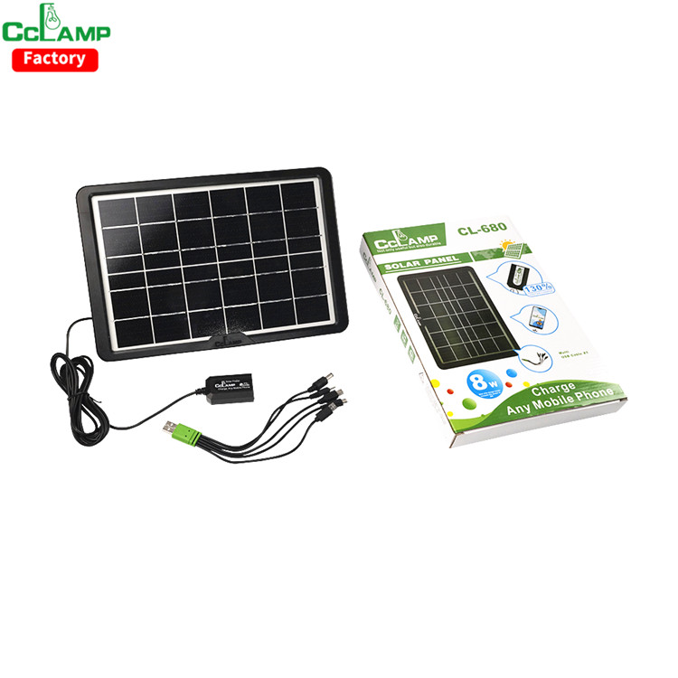 Panou Solar Portabil, Putere 8W, Tensiune 6V, IP65, Cablu cu Mufe 5 in ...
