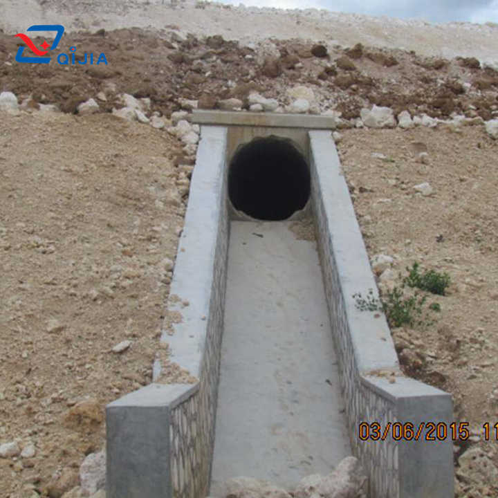 Buried under-ground road culvert assembly corrugated galvanized steel ...