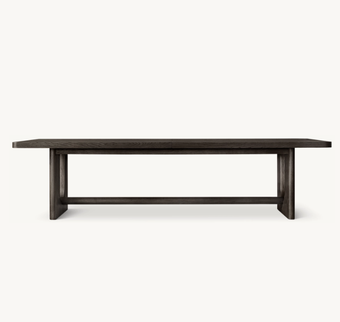 Indoor Black Solid Wooden Furniture Oak Wood Plank Rectangular ...