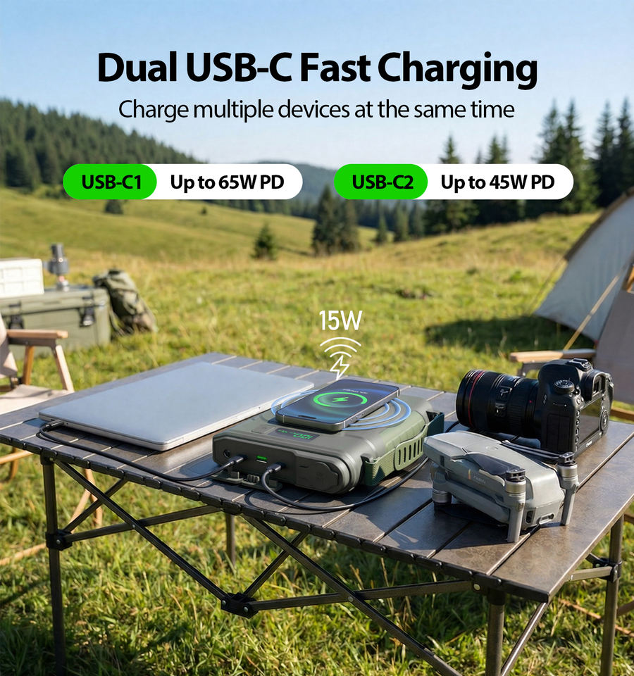 192Wh Portable Power Station with Multiple Interfaces Support Solar ...