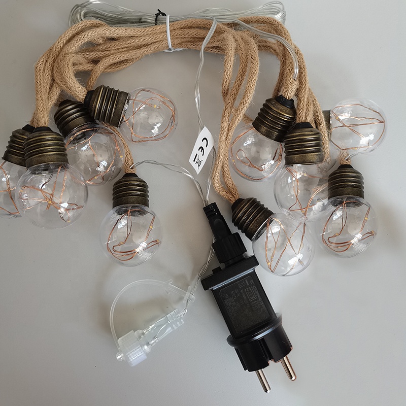 NY011012 G45 Bulb hemp rope LED String Lights-Taizhou Deco-Maker Arts ...