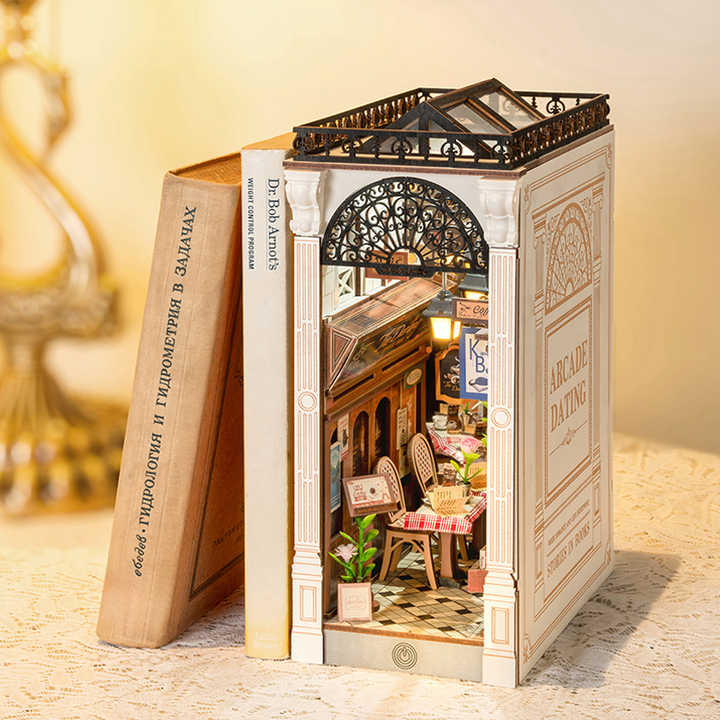 Robotime Rolife US Warehouse DIY Miniature House Toys TGB10 Arcade Dating Book Nooks 3D Wooden ...