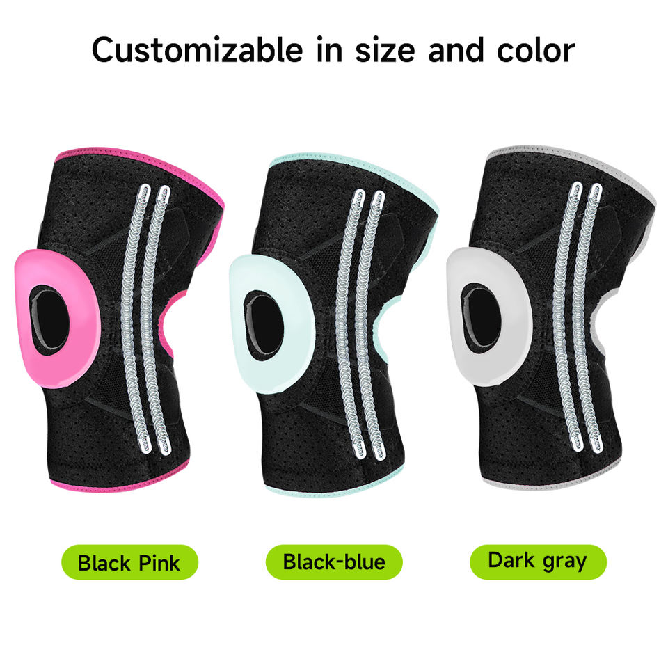 Custom Gym Volleyball Sport Silicone Spring Knit Knee Pads Compression ...