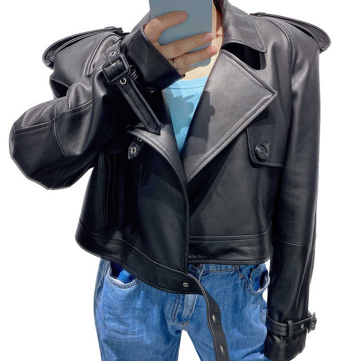Shop Our Wide Shoulder Burgundy Leather Jacket for Autumn