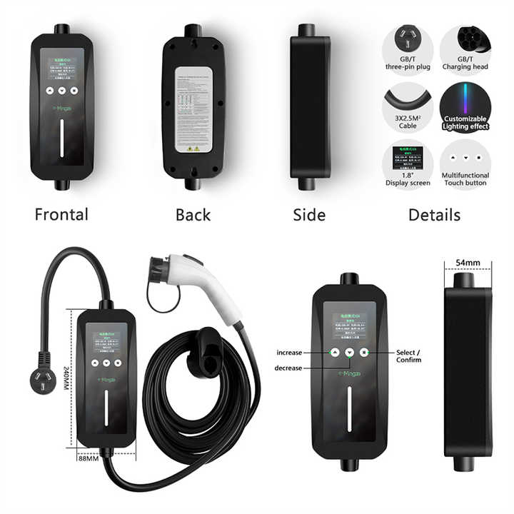 DIBOEV 7KW 3Phase 32A Wi-Fi APP Type2 Type1 GBT Portable EV Charger ...