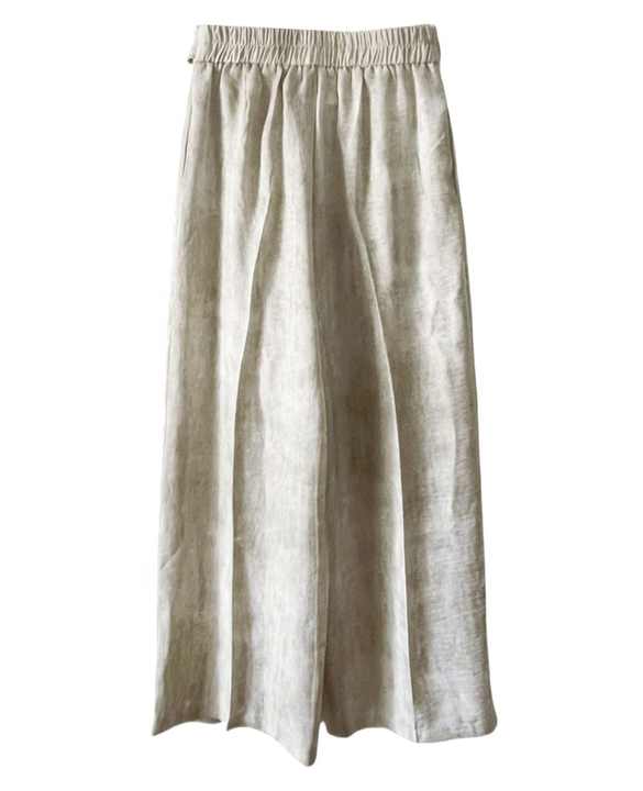 Custom Ramie/Polyester Fabric Printed Back Waist Elastic Design Pants ...