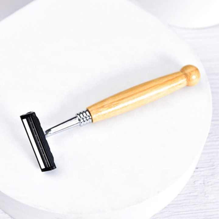 Wholesale Bamboo Razor Shaver Bamboo Handle Safety Double Edge Triple ...