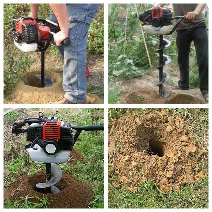2-Stroke 63cc Earth Auger Earth Drill Ground Driller Earth Borer Post ...