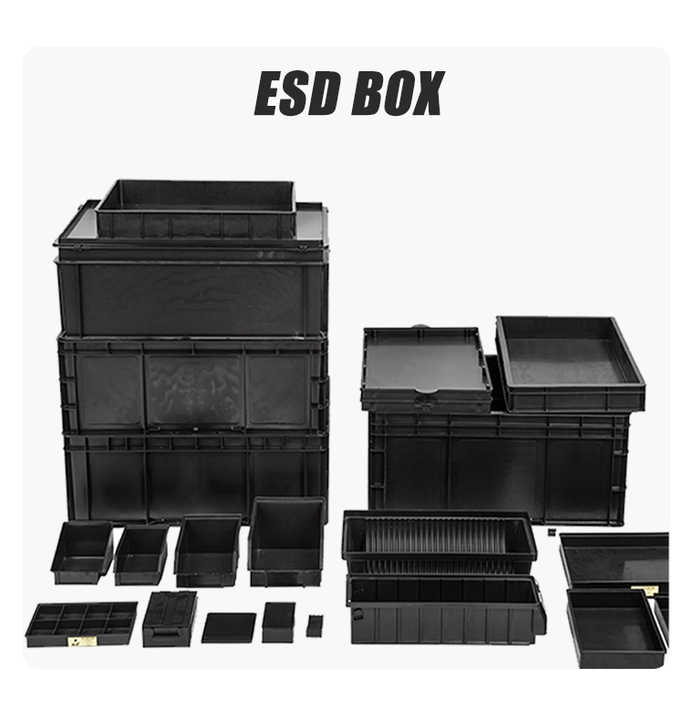 400*300 Series Esd Black Plastic Boxes Turnover Box Conductive Bin ...