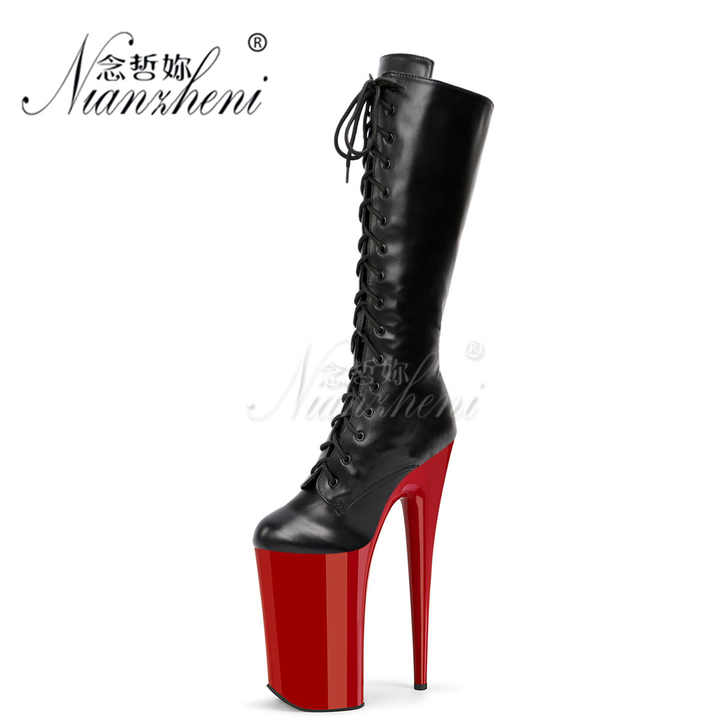 Nightclub 10Inch Fashion Red Catwalk Gothic Platform Mid-Calf Exotic ...