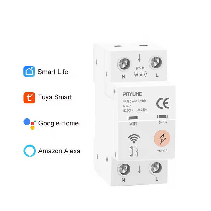 Smart Circuit Breaker 63A 1P N Mini WiFi Smart Switch MCB Plastic ...