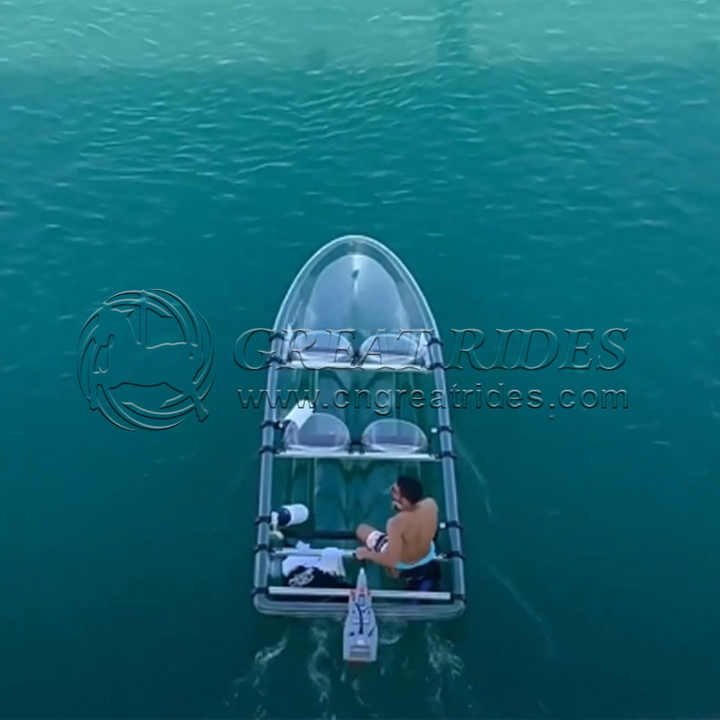 Sightseeing PC Glass Bottom Kayak - Clear Canoe with Motor
