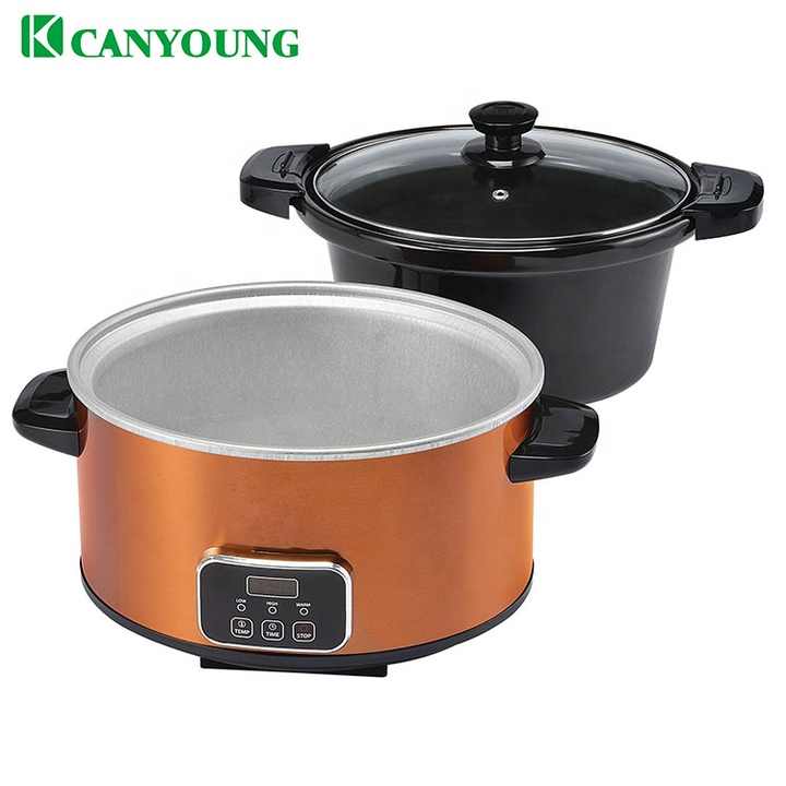 3.5L Oval Electric Digital Programmable Stoneware Slow Cooker Crock Pot ...