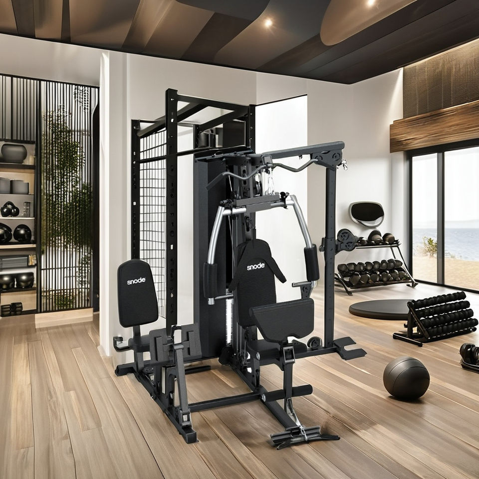 Snode Multi-Function Home Gym Machine Power Cage Steel Strength Smith ...