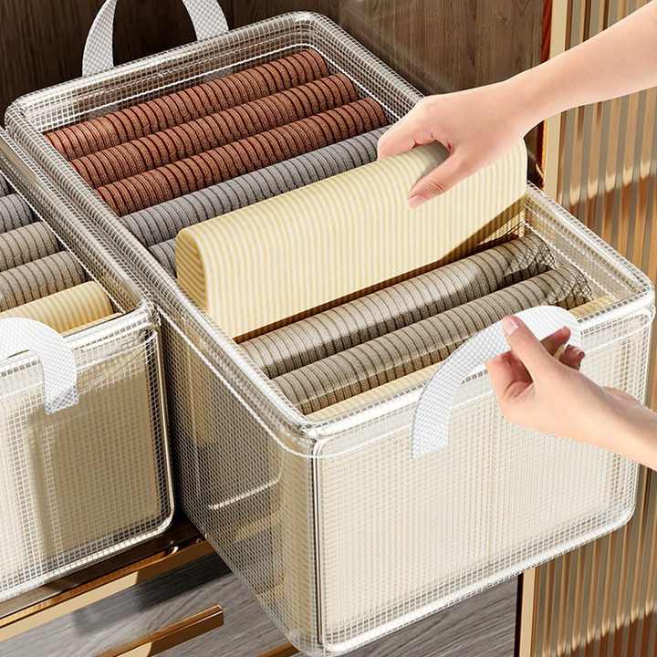 Collapsible Clothes Organizer for Jeans Washable Fabric Closet Storage ...