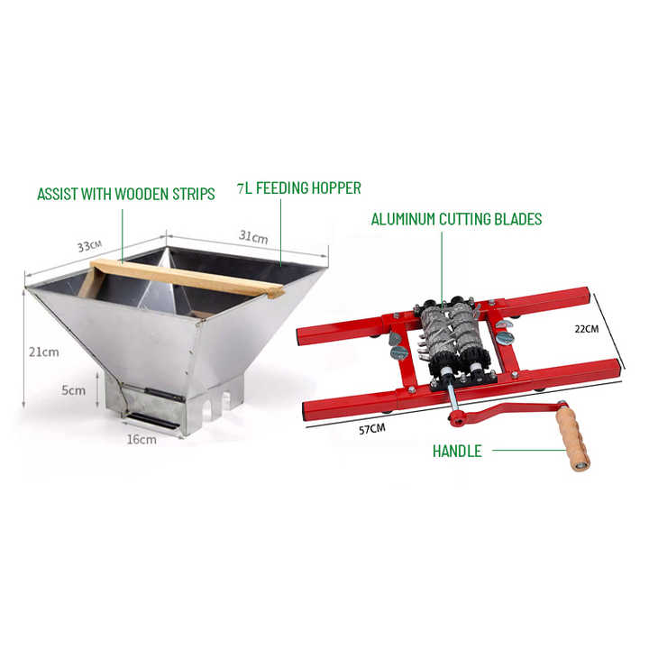 7L Fruit Crusher Manual Stainless Steel Apple Grape Grinder Household ...