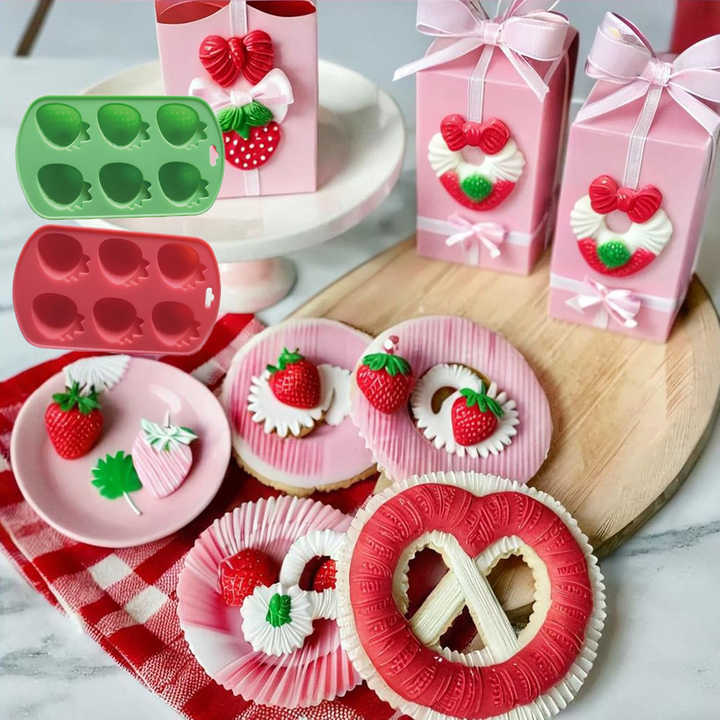 Refine Factory Silicone Strawberry Baking Mold for Fondant Chocolate ...