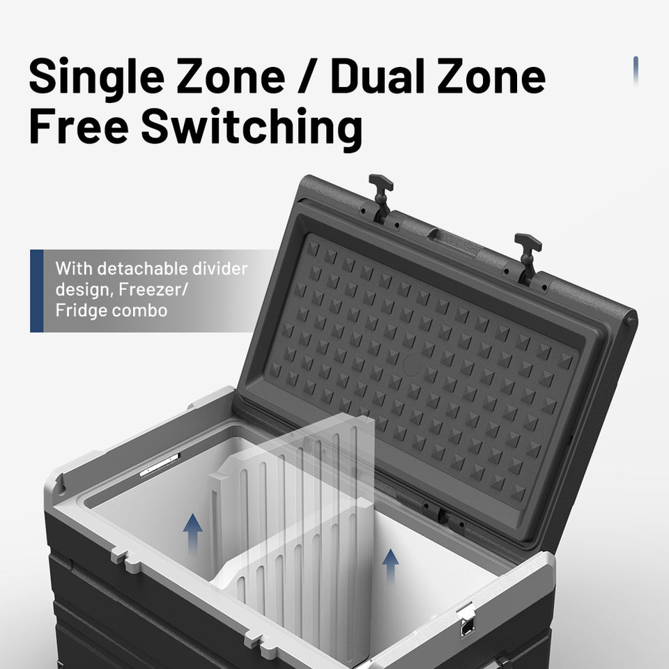 TD Series 12V Compressor Rechargeable Dual-Zone Portable Freezer Large ...