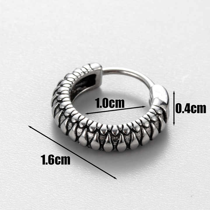 New Men's Piercing Earrings Stainless Steel Casting Geometric Pattern ...