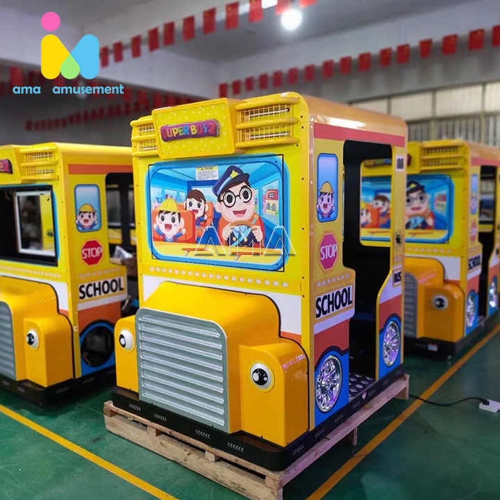 Super School Bus Theme Park Rides Arcade Game Machine Rocking Back and ...
