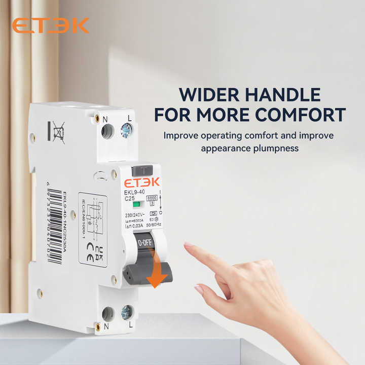 Etek Type A Rcbo 16a 18mm Residual Automatic Circuit Breaker Dpn With Over Current Leakage ...