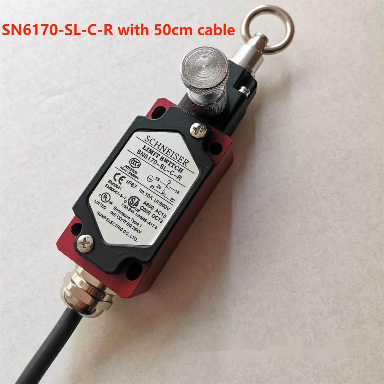 Industrial Metal Pull Limit Switch - SN6170-SL-C, SPDT with Cable, Hook ...