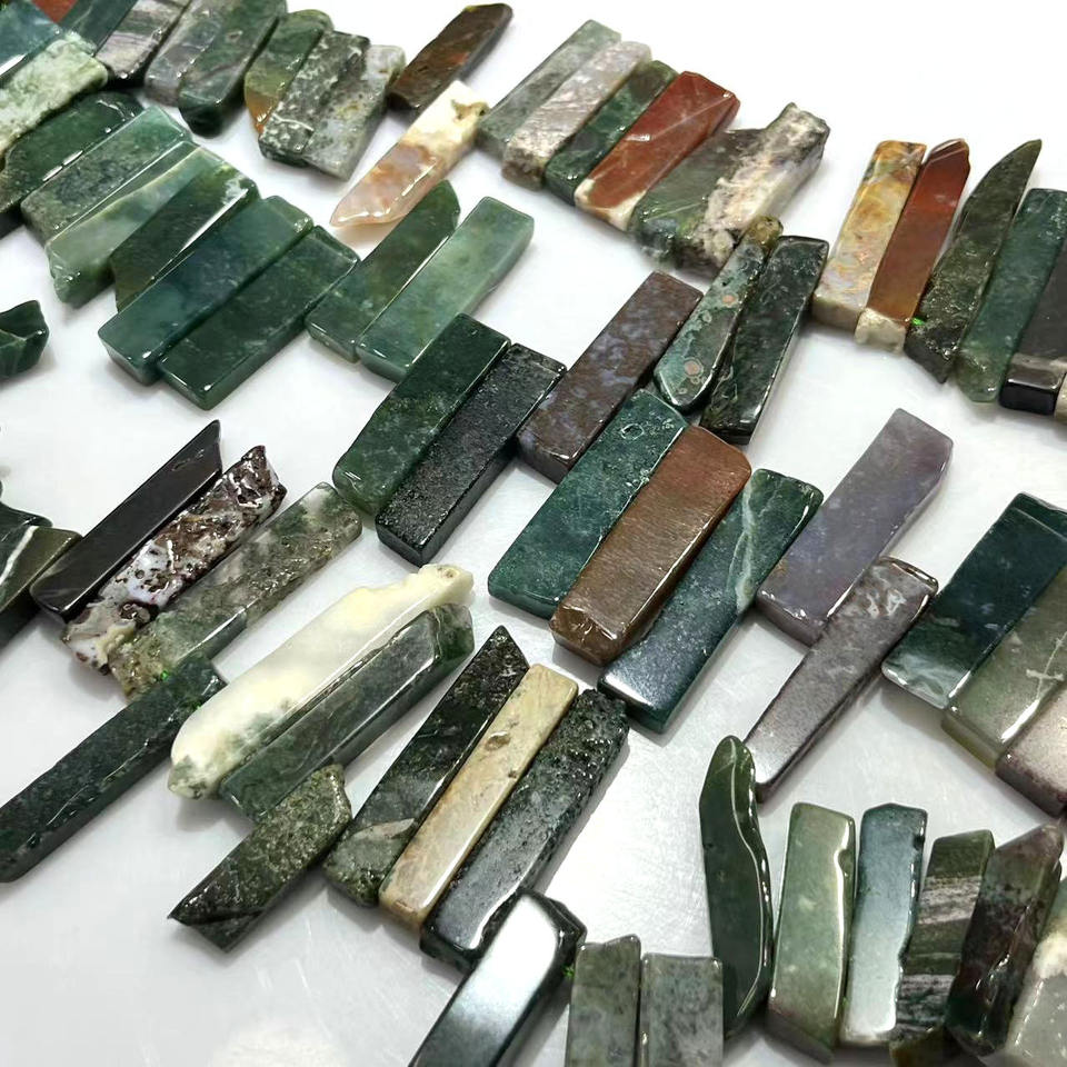 8-10x20-35MM Indian Agate Irregular Tooth Shape Side-Drilled Loose ...
