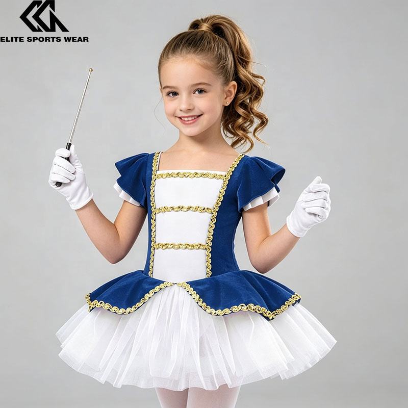 Kids Girls Band Majorette Uniform Costume Cosplay Dress Performance ...