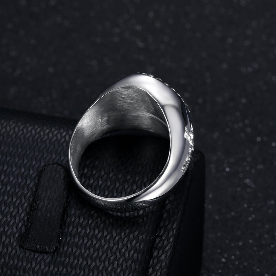 Vintage Stainless Steel Virgin Mary Ring Inlaid Zircon Cross Rings ...