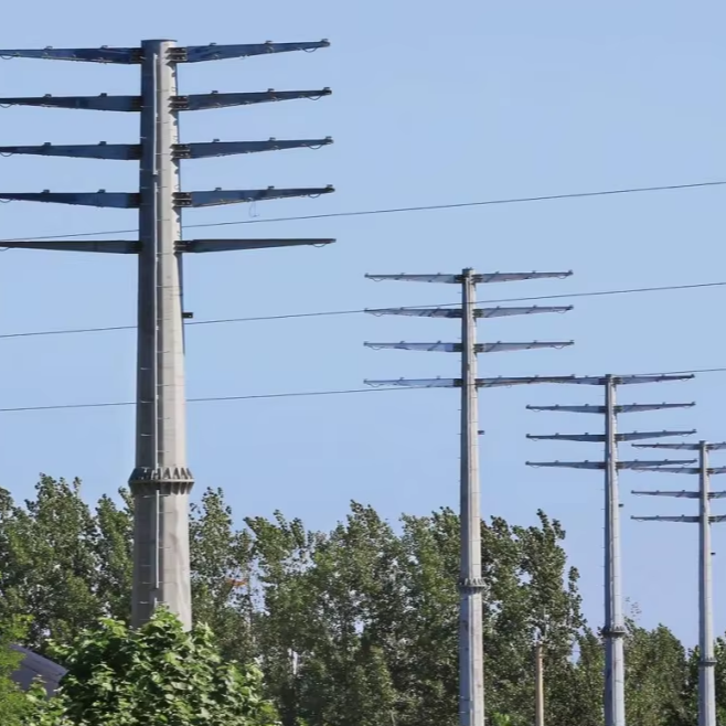 Self-support Electric Transmission Line Pylon Tubular Steel Monopole ...