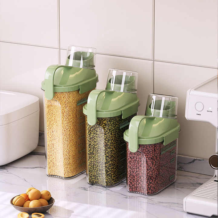 Plastic Grain Cans & Kitchen Storage Boxes Airtight Food Containers for ...