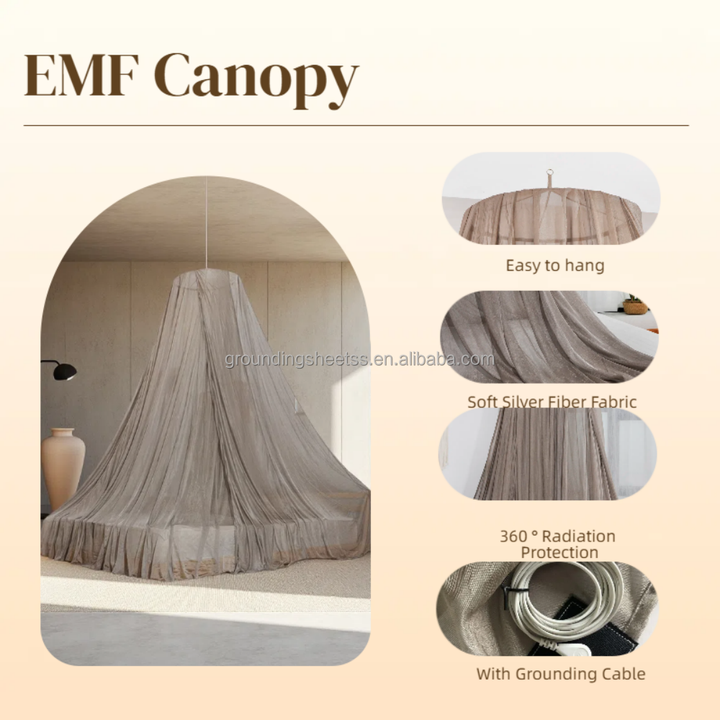 Dome EMF Shielding Mosquito Nets Circular Bed Canopy for Radiation ...