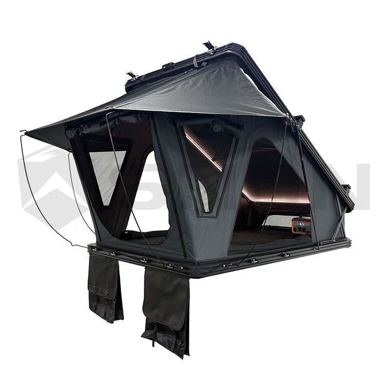 SNDN 4x4 X Hinge Aluminum Clamshell 4 Person Rooftop Tent Australia Hard Shell Top Roof Tent ...
