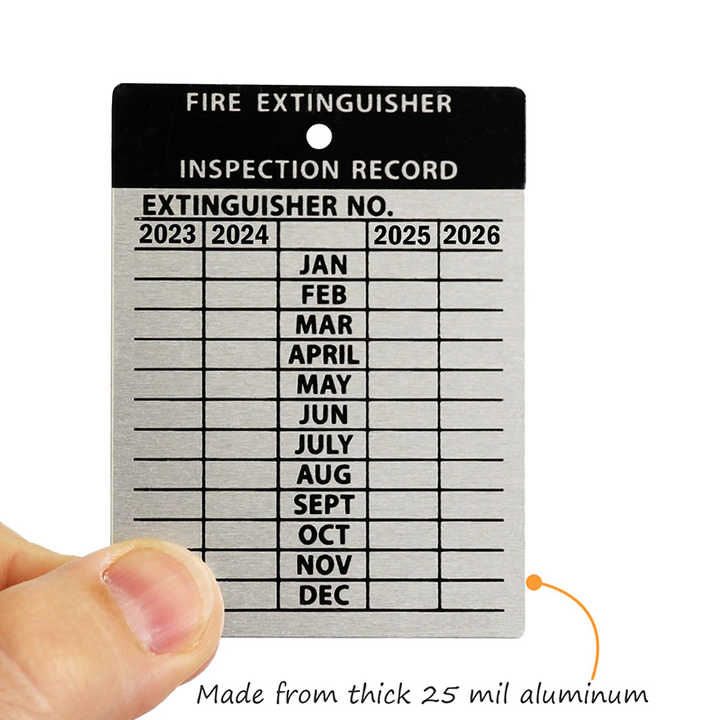 Customized Heavy Duty Aluminum Fire Extinguisher Tags