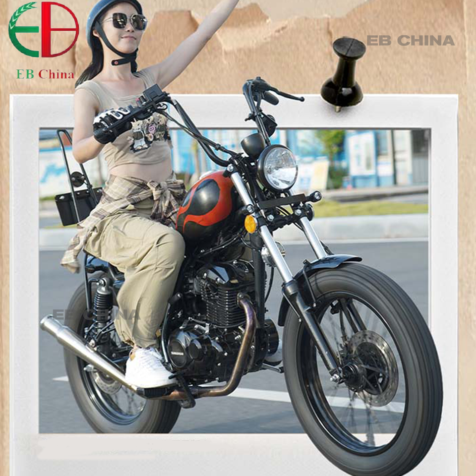150CC Gas Chopper Motorcycle - Retro Style Bike with Air-Cooled Engine ...
