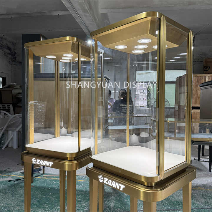 Stainless Steel Watch Jewelry Display Case Jewelry Tower Showcase ...