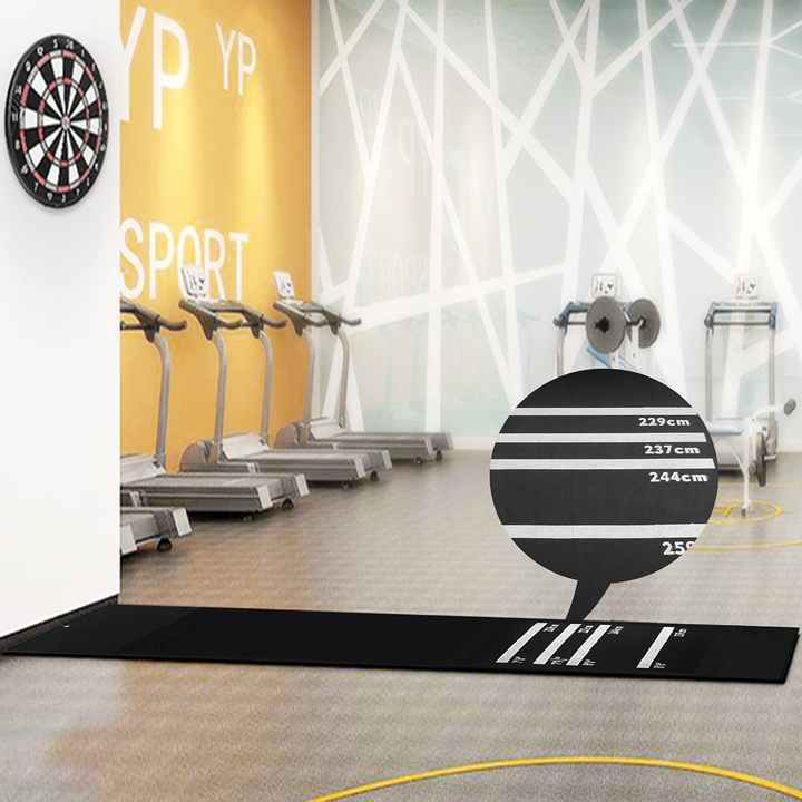 Dart Floor Mat with Throw/Toe Lines Rubber Backing Soundproof Floor ...