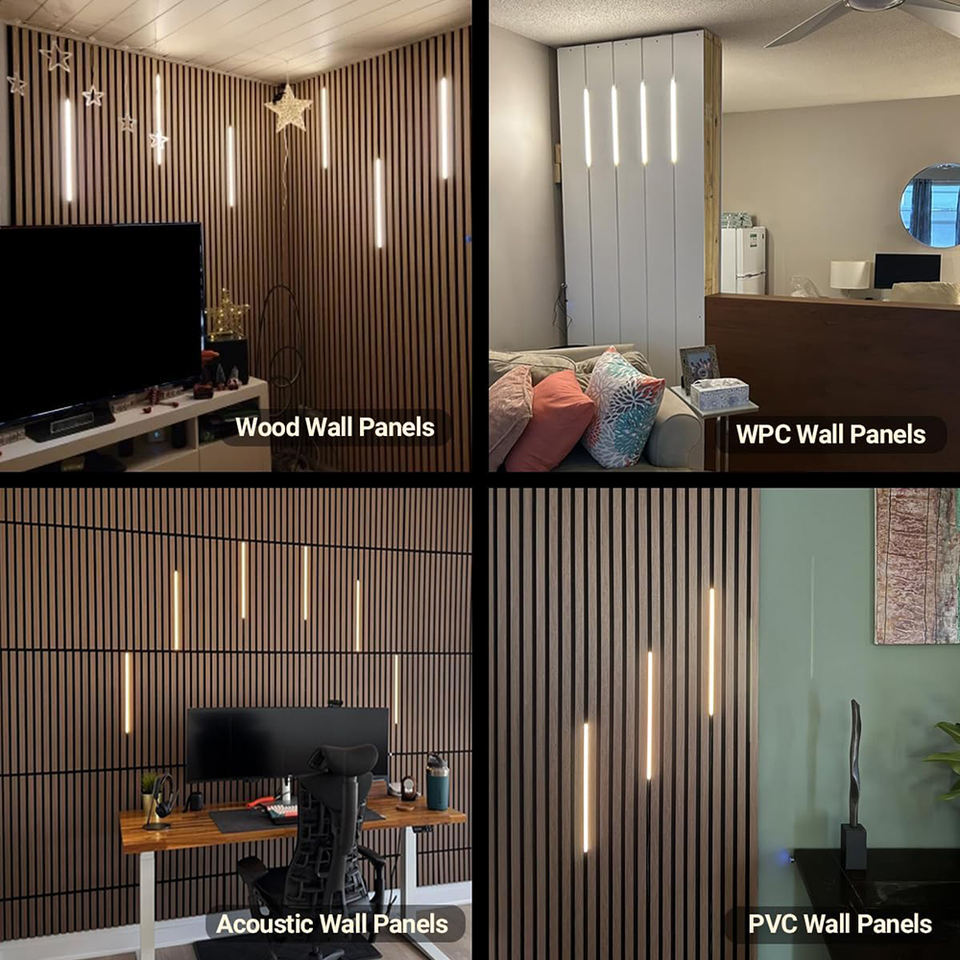 Minimalist LED Recessed Wood Slat Wall Panel Light Wood Slat Wall Strip ...