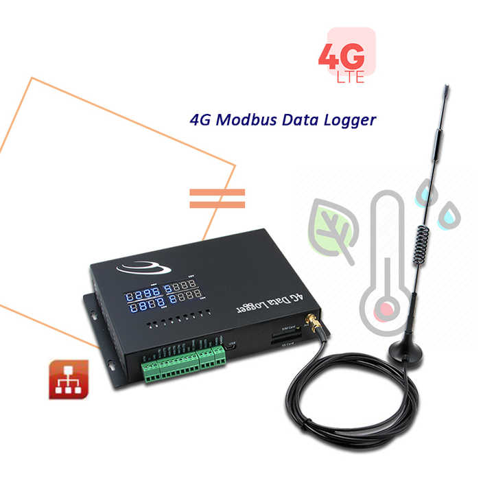Temperature Humidity Moisture Sensor Modbus 4G data logger Smart sim ...