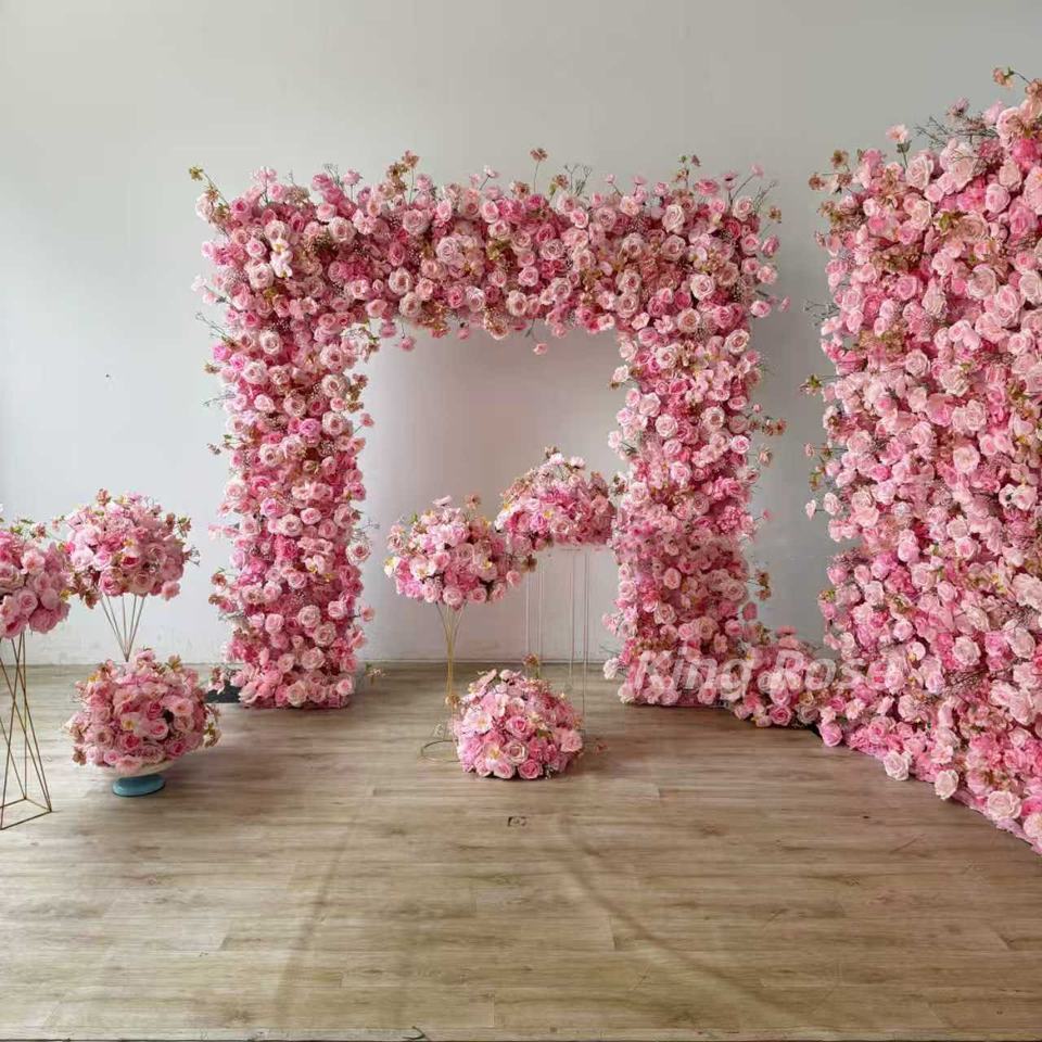 Artificial Silk Wedding Flower Arch Customizable New Style Factory ...