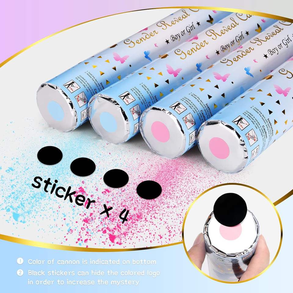Gender Reveal Biodegradable Powder Party Poppers Butterfly Confetti ...