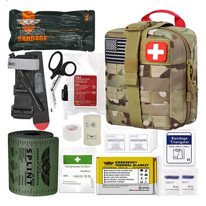 Tactical First Aid Kit - Ifak Molle Pouch with Trauma Essentials